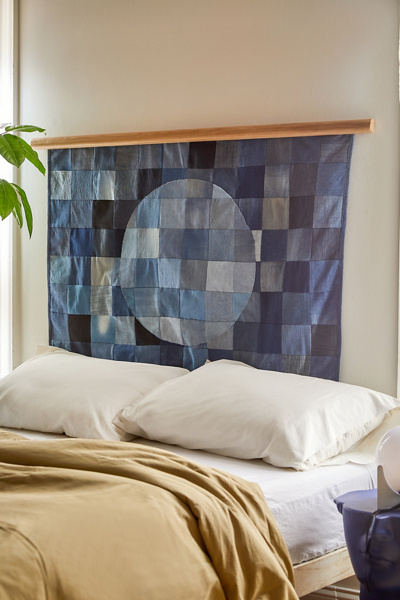 Urban Renewal Remnants Recycled Patchwork Denim Tapestry Headboard ...