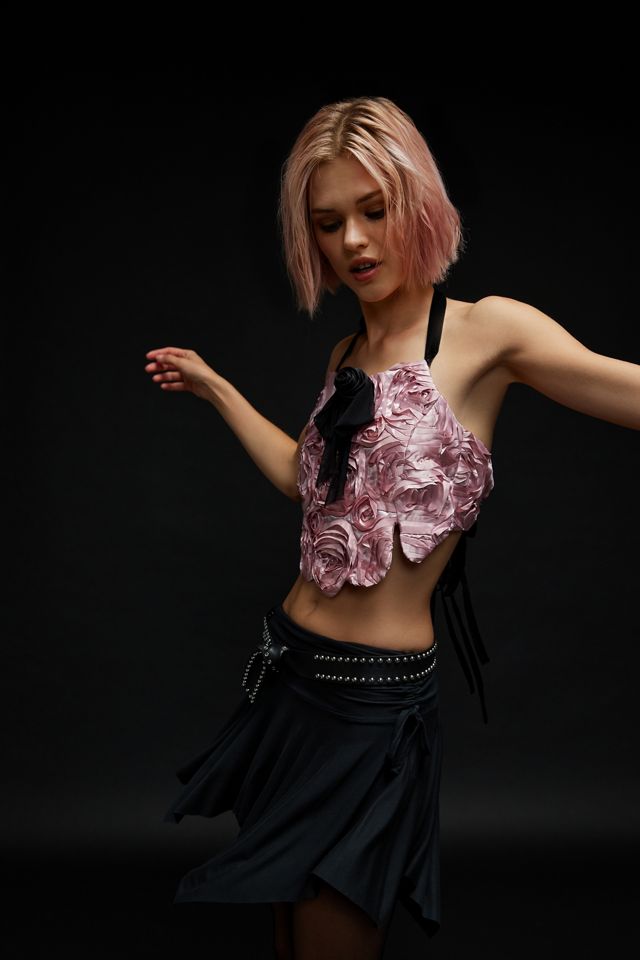Zemeta Rose Shell Corset Top | Urban Outfitters