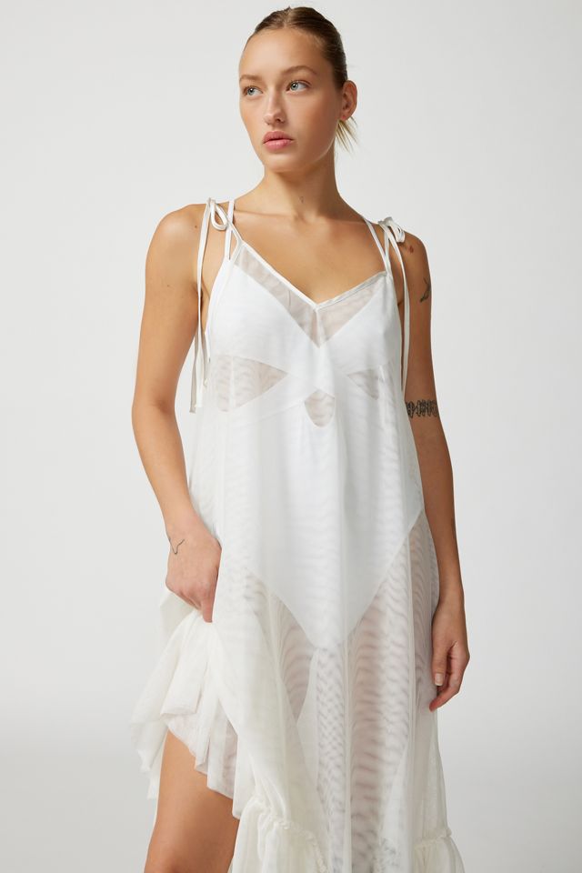 UO Everly Sheer Mesh Midi Dress | Urban Outfitters