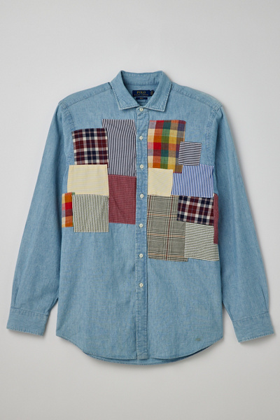 Vintage Polo Ralph Lauren Denim Patchwork Button-Down Shirt | Urban ...