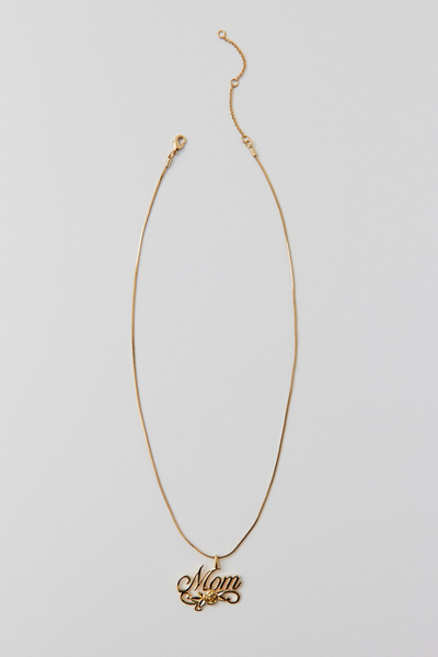 '90s Mom Nameplate 14K Gold Necklace | Urban Outfitters