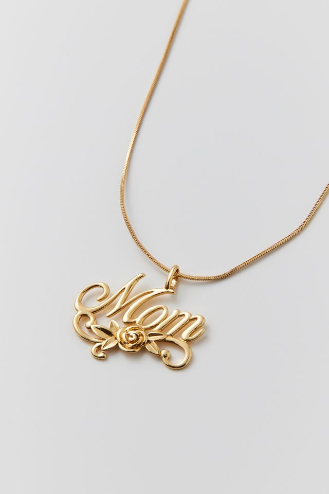 '90s Mom Nameplate 14K Gold-Plated Necklace | Urban Outfitters
