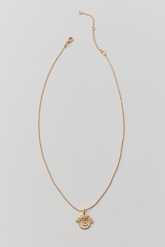 '90s Sad Spiral 14K Gold-Plated Necklace | Urban Outfitters