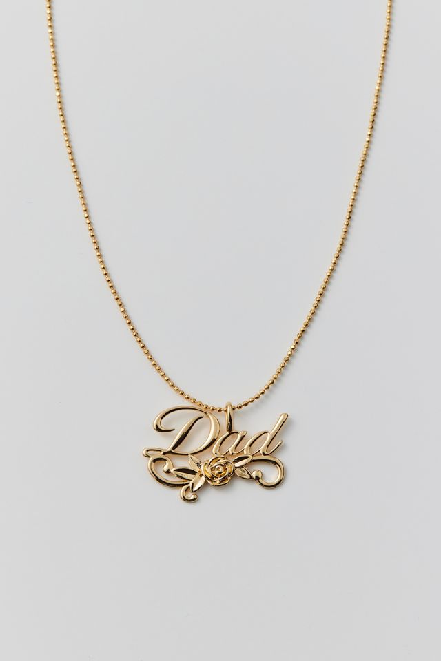 '90s Dad Nameplate 14K Gold-Plated Necklace | Urban Outfitters