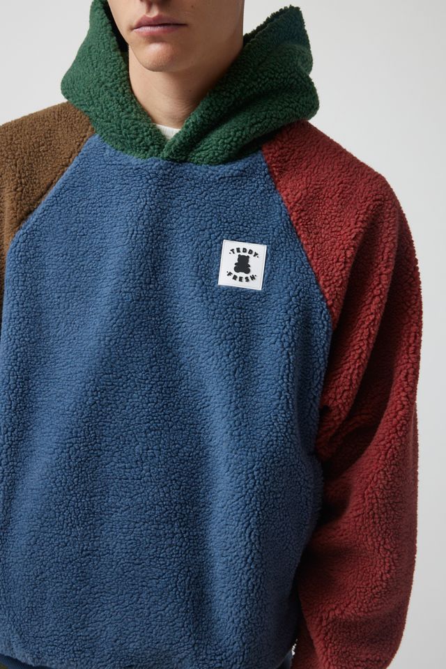 Teddy Fresh Colorblock Fleece Hoodie Sweatshirt | Urban Outfitters