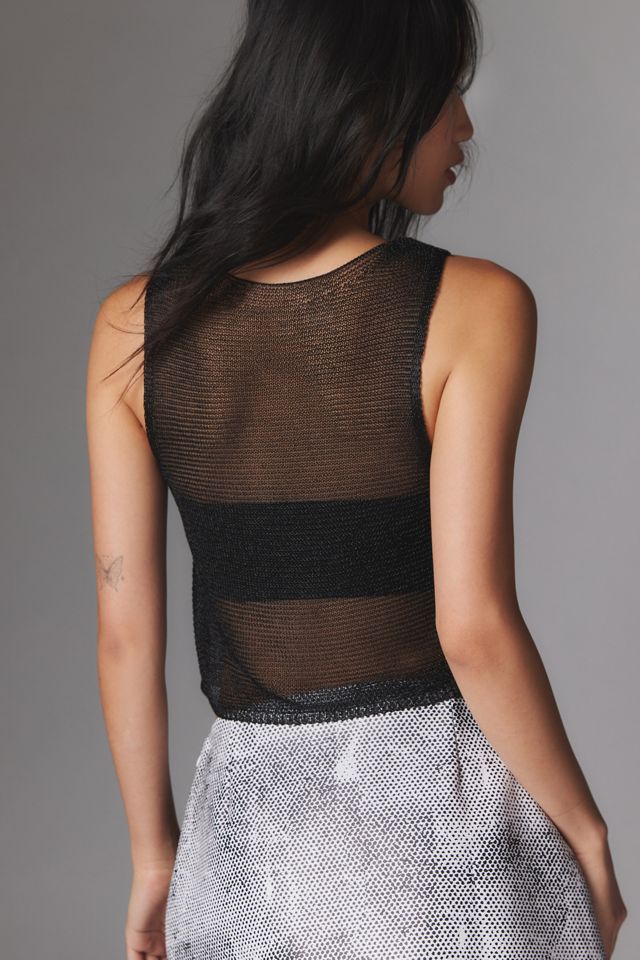Silence + Noise Ava Sheer Chainmail Sweater Tank Top | Urban Outfitters