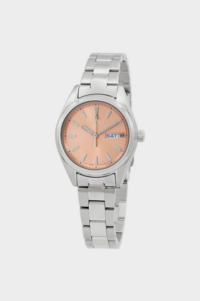 Seiko Quartz Analog Peach Dial Small Face Watch | Urban Outfitters