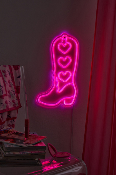 Cowgirl Boot Neon Sign | Urban Outfitters