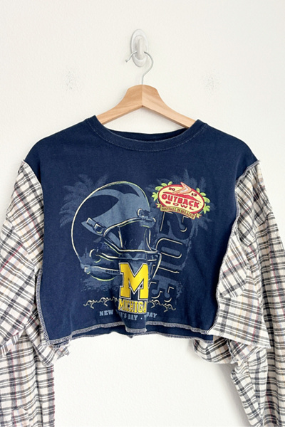 Vintage Reworked Flannel Michigan Top | Urban Outfitters