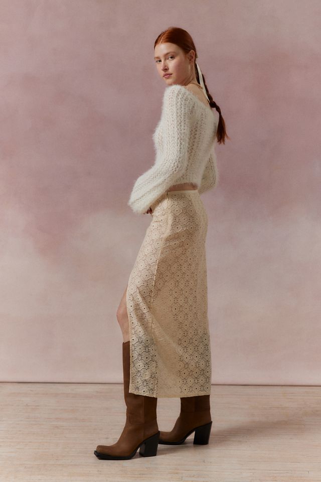 Kimchi Blue Andy Sheer Lace Midi Skirt | Urban Outfitters