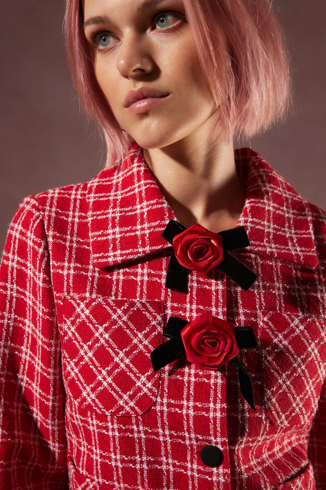 Sister Jane Garnet Checked Jacket | Urban Outfitters Canada