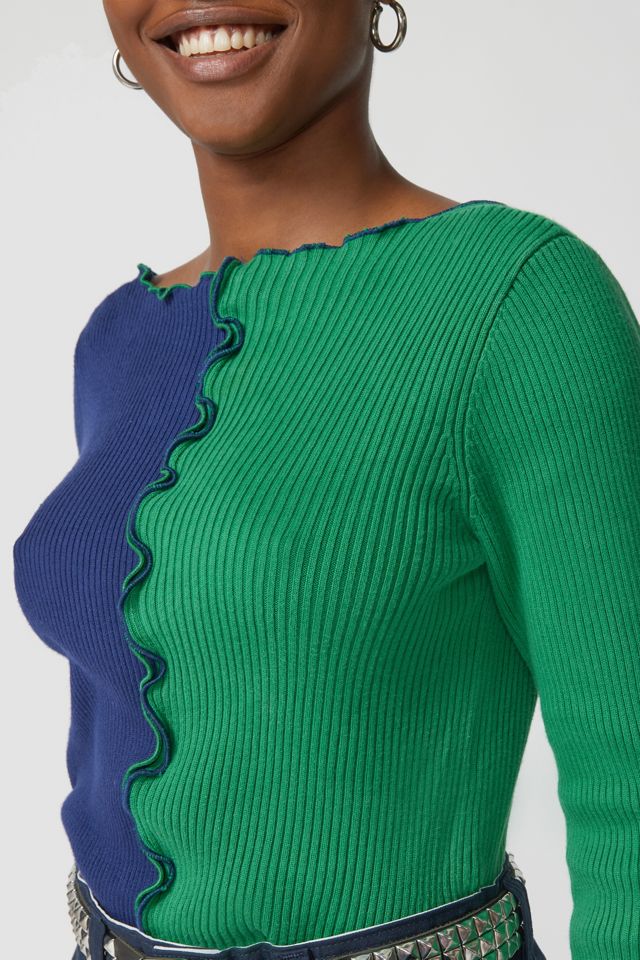 Urban Renewal Remade Spliced Lettuce Edge Top | Urban Outfitters