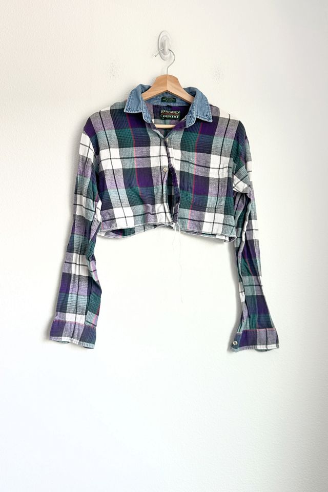 Vintage Reworked Cropped Flannel | Urban Outfitters