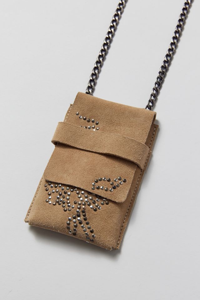 Silence + Noise Studded Suede Crossbody Phone Holder | Urban Outfitters ...