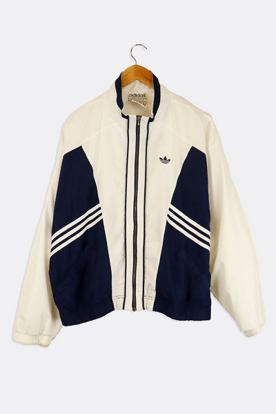 Vintage Adidas Full Zip Half Striped Two Toned Jacket | Urban Outfitters
