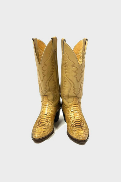 Vintage 1980’s Justin USA Python Snakeskin Cowboy Boots | Urban Outfitters