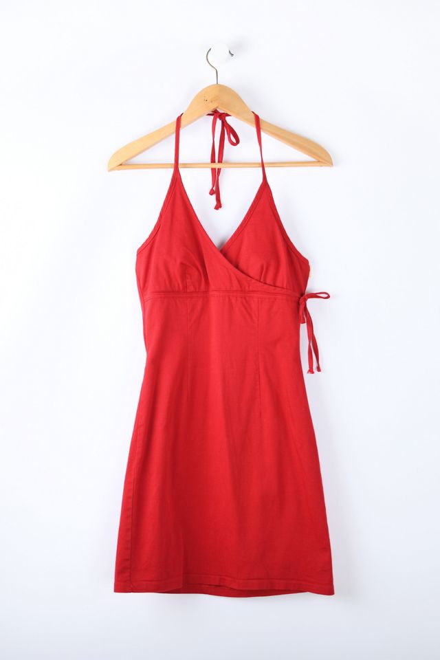 Vintage Y2k Red Halter Mini Dress | Urban Outfitters