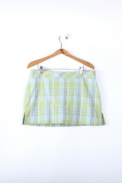 Vintage Y2k Light Green Plaid Mini Skort | Urban Outfitters