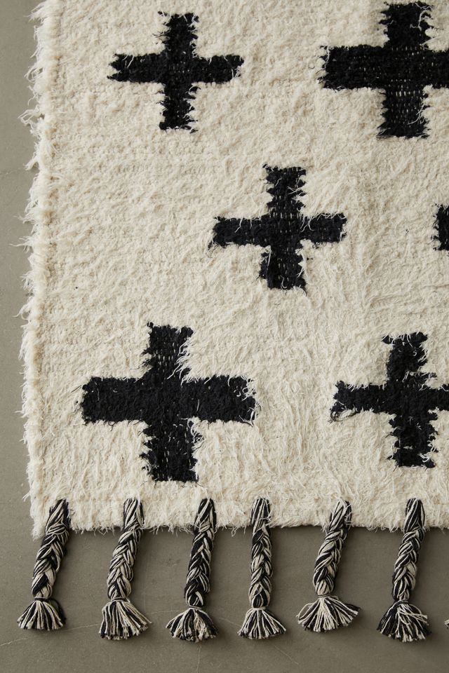 Allover Cross Shag Rag Rug | Urban Outfitters