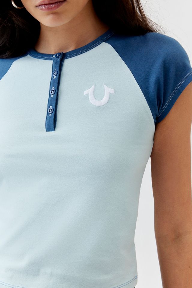 True Religion Colorblock Raglan Tee | Urban Outfitters