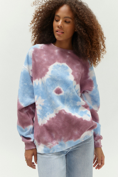 Urban Renewal Remade Flower Tie-Dye Crew Neck Sweatshirt | Urban Outfitters