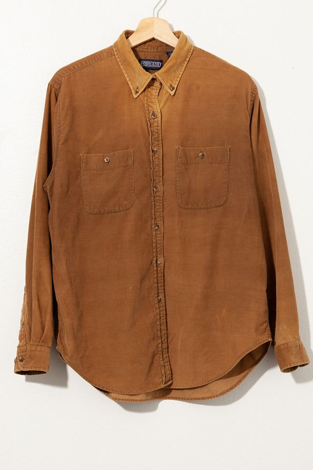 Vintage 1990s Distressed Lands End Corduroy Sun Faded Shirt | Urban ...