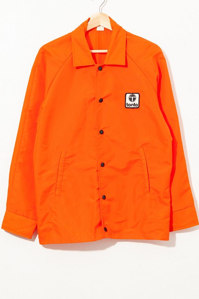 Vintage 1980s Orange Embroidered Logo Coaches Jacket | Urban Outfitters
