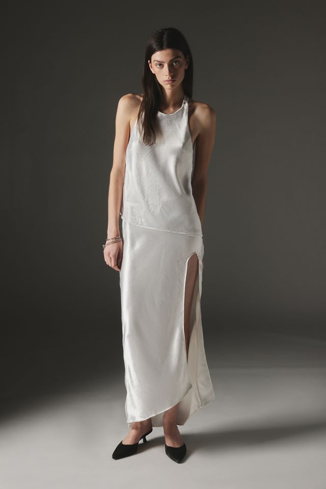 Silence + Noise Solis Satin Asymmetrical Low- Cut Halter Top | Urban ...