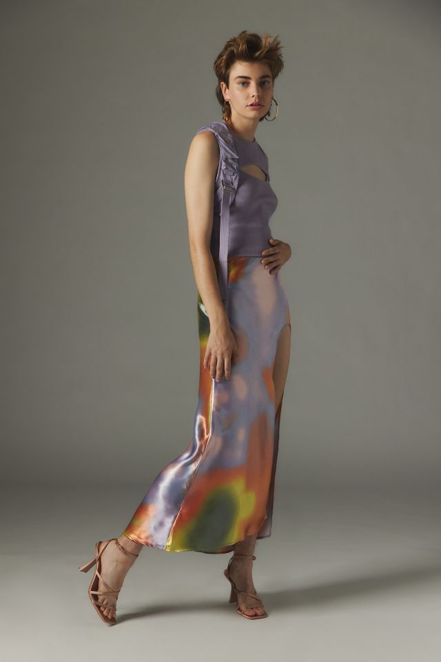 Silence Noise Norah Satin Slip Maxi Skirt Urban Outfitters