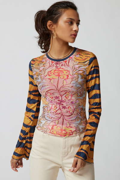 UO Suzie Spliced Printed Top | Urban Outfitters