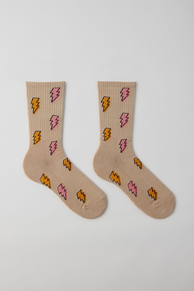 Lightning Bolt Crew Sock | Urban Outfitters