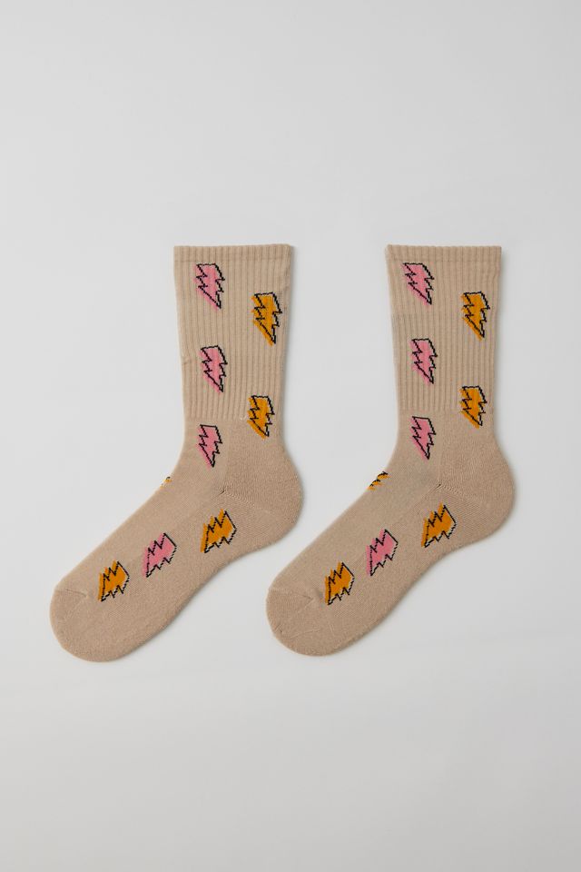Lightning Bolt Crew Sock | Urban Outfitters