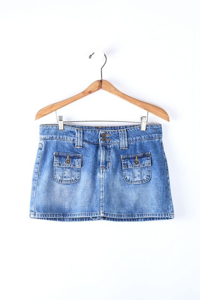 Vintage Y2k Mid Wash Denim Micro Mini Skort | Urban Outfitters