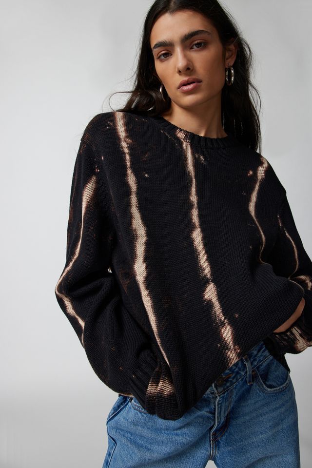 Urban Renewal Remade Vertical Bleach Stripe Sweater | Urban Outfitters
