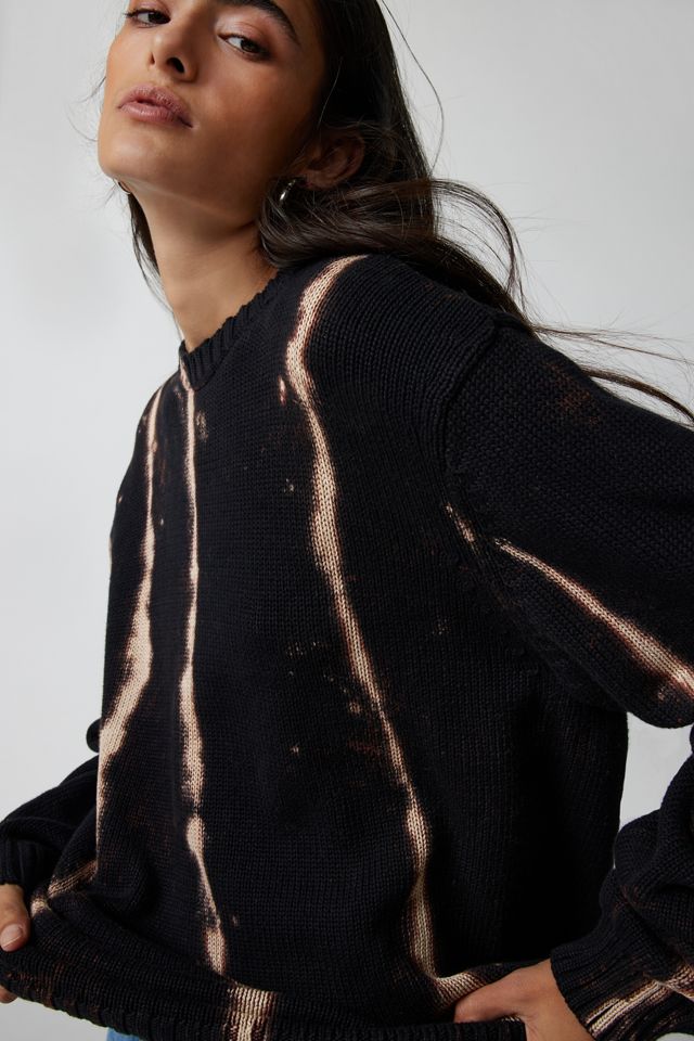 Urban Renewal Remade Vertical Bleach Stripe Sweater | Urban Outfitters