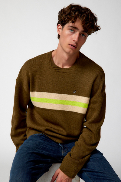 UO Shimmer Stripe Crew Neck Pullover Sweater | Urban Outfitters Canada