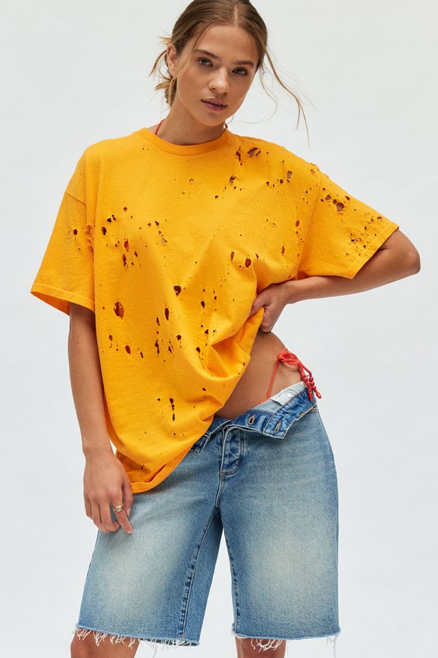 Urban Renewal Remade Short Sleeve Destroyed Tee | Urban Outfitters Canada