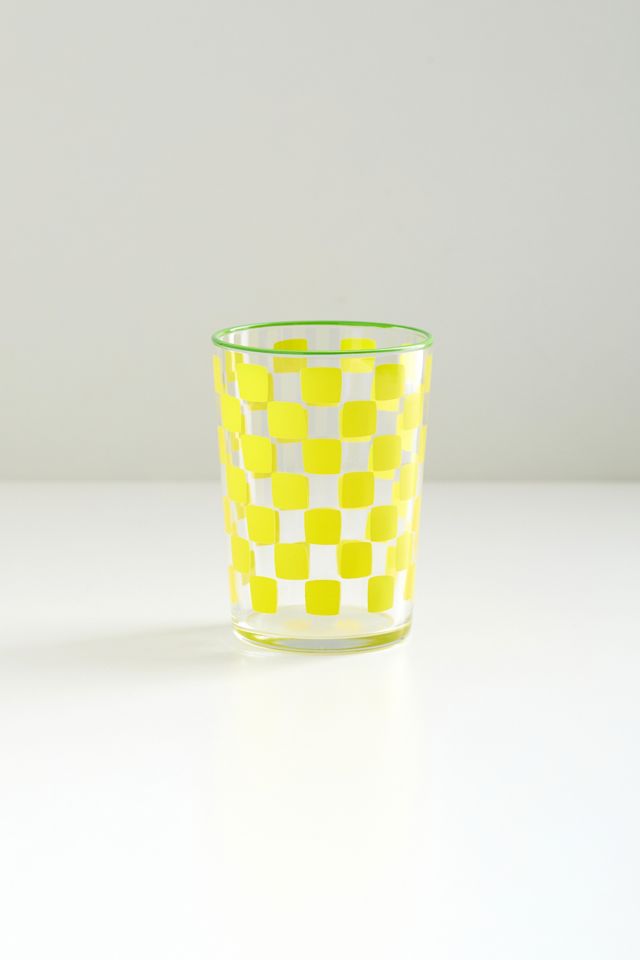 Checkered Juice Glass | Urban Outfitters