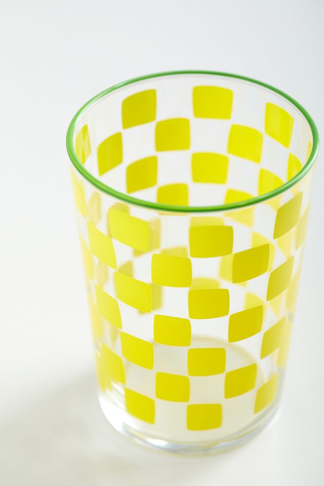 Checkered Juice Glass | Urban Outfitters