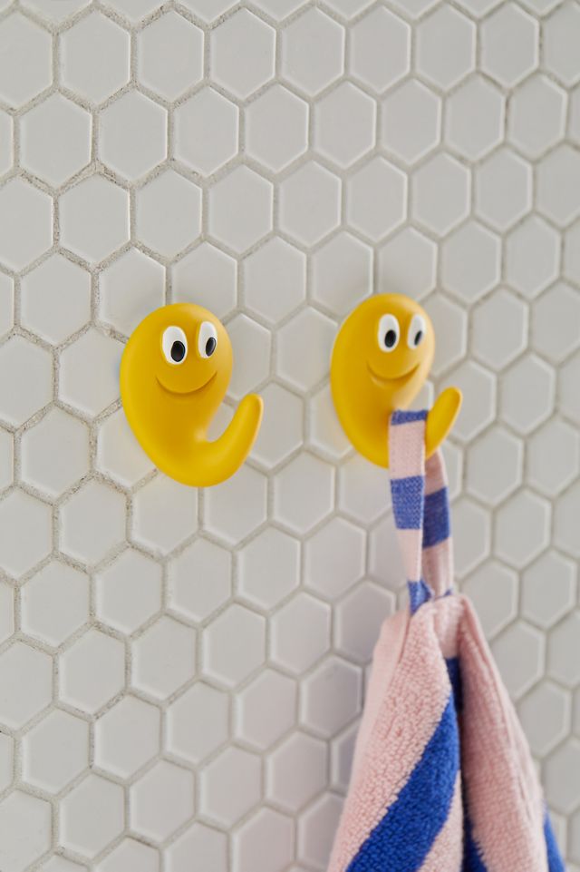 Happy Adhesive Bath Hook - Set Of 2 | Urban Outfitters
