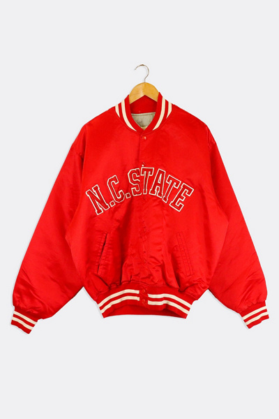 Vintage N.C. State Button Up Embroidered Varsity Jacket | Urban Outfitters