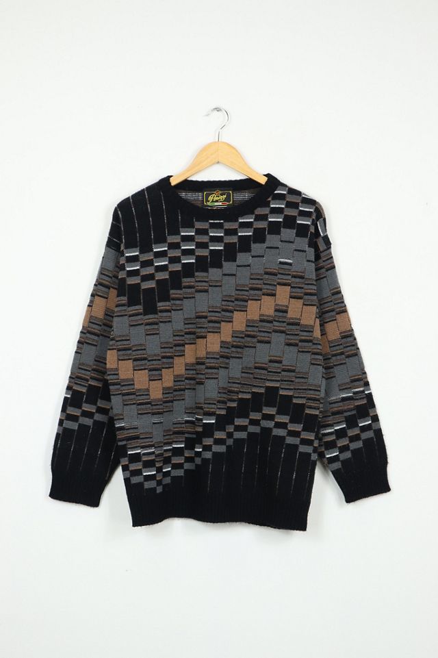 Vintage Black Block Pattern Sweater | Urban Outfitters