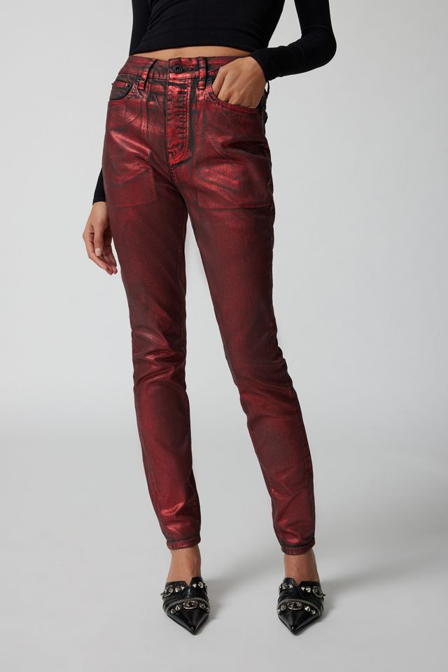 Neon Denim Cherry Coated Skinny Jean | Urban Outfitters Canada