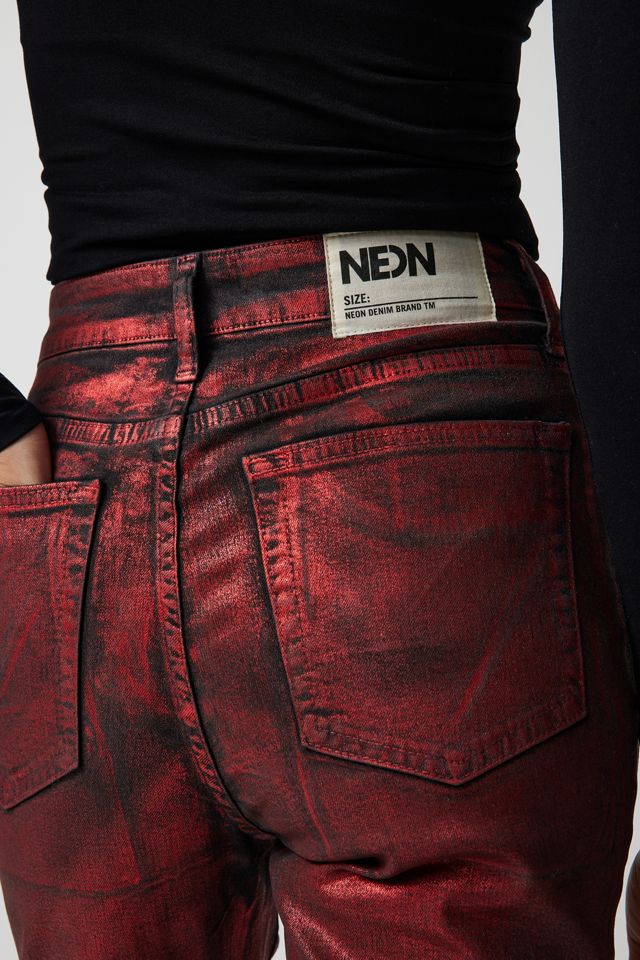 Neon Denim Cherry Coated Skinny Jean | Urban Outfitters Canada