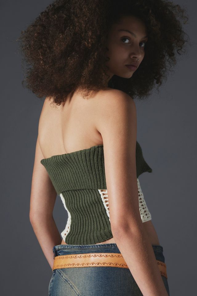 Jaded London Knit Strapless Corset Top | Urban Outfitters