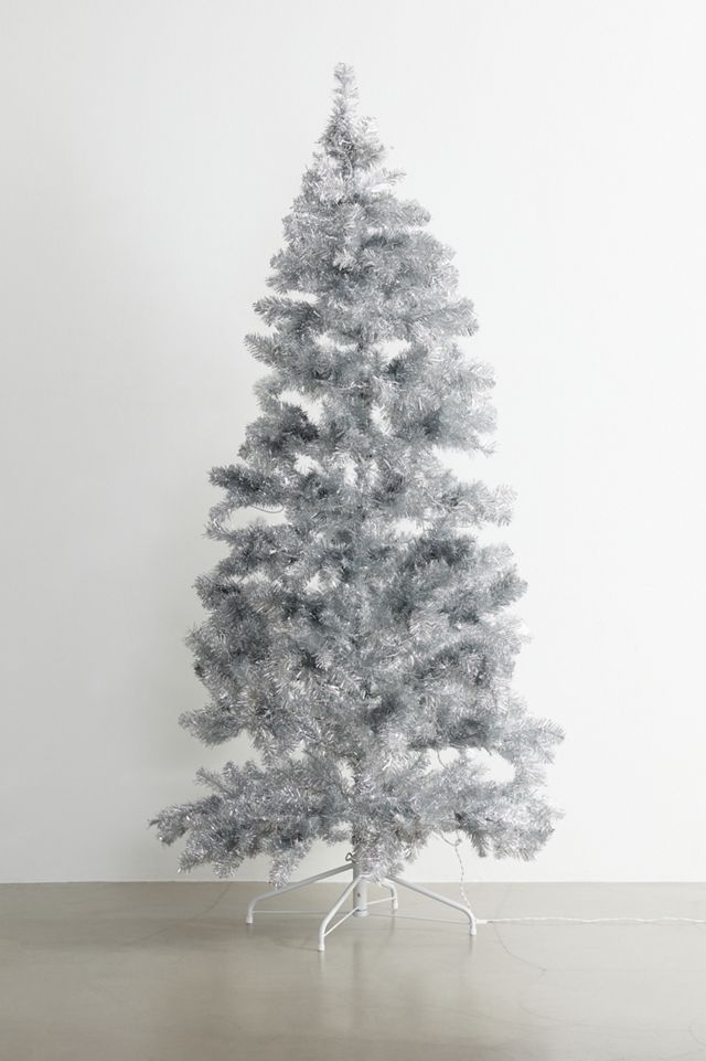 Kurt Adler 7’ Pre-Lit Silver Tinsel Tree | Urban Outfitters Canada