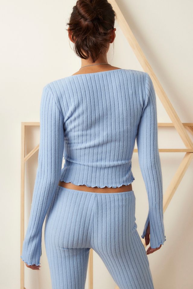 Out From Under Lila Brushed Rib Wrap Top | Urban Outfitters