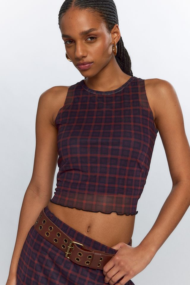 X-girl Plaid Sheer Tank Top | Urban Outfitters