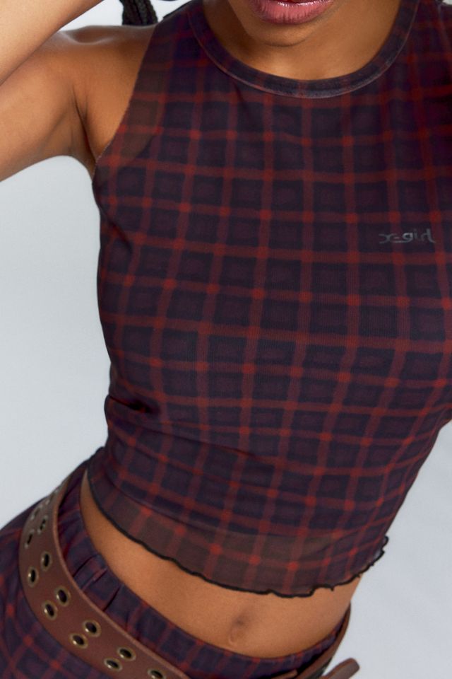 X-girl Plaid Sheer Tank Top | Urban Outfitters