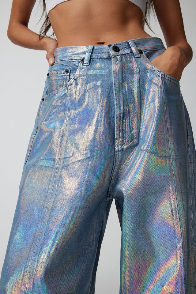 Neon Denim Leroy Coated Wide-Leg Jean | Urban Outfitters